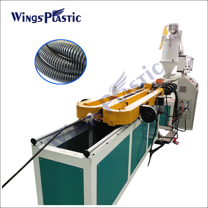 PE PP Plastic Pipe Extruder Machine Flexible Plastic Corrugated Tube ...